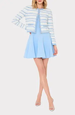 MILLY Skye Stripe Cardigan - Blue Multi