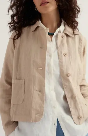 SEASALT CORNWALL Arame Linen Jacket - Whelk