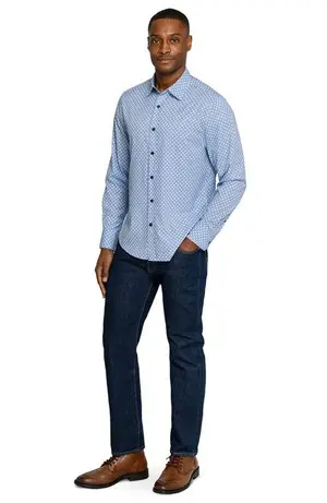 BROOKLYN BRIGADE Courtyard Mosiac Long Sleeve Performance Shirt - Navy/blue