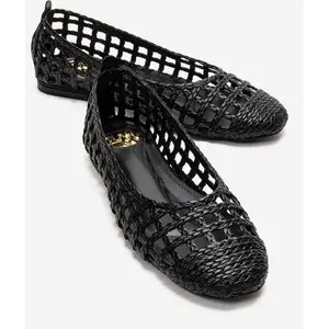PROLOGUE SHOES Elvaris Woven Ballet Flat - Black