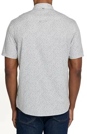BROOKLYN BRIGADE Prospect Shell Short Sleeve Button Down Performance Shirt - Sage