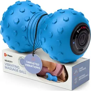 LIFEPRO Velocity Vibrating Peanut Massage Ball 4speed Deep Tissue Recovery Roller - Blue
