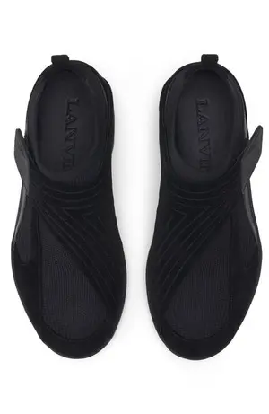 LANVIN Lnv1 Knit And Suede Sneakers - Black/black