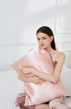 LUCE Silky Satin Pillowcases + Hair Towel Wrap - Pink