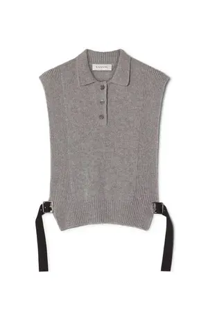 LANVIN Sleeveless Cashmere Sweater - Light Grey