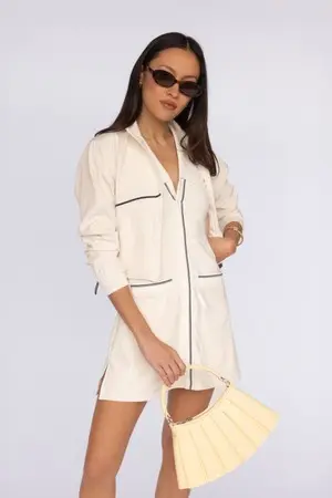 FORE-TÉ CLUB ATTIRE Athletic Dress With Detachable Shorts - Ecru