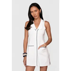 FORE-TÉ CLUB ATTIRE Athletic Dress With Detachable Shorts - Ecru
