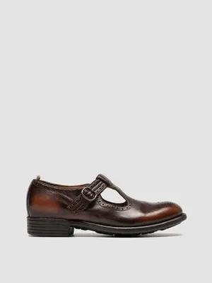 Officine Creative Calixte 071 Leather T-bar Shoes - Brown
