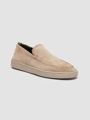 Officine Creative Herbie 011 Suede Loafers - Camel