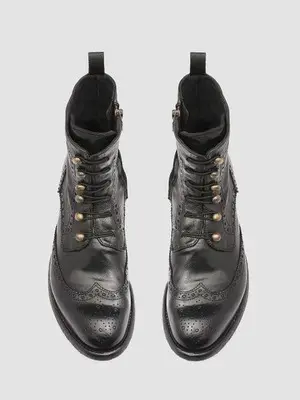 Officine Creative Lexikon 131 Leather Brogue Ankle Boots - Black
