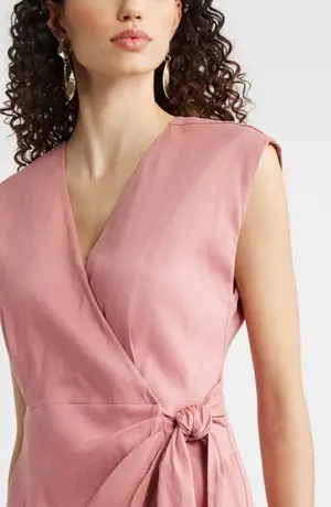 Nordstrom Linen Blend Wrap Dress