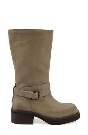 CANDIE'S Crib Block Heel Boot - Beige