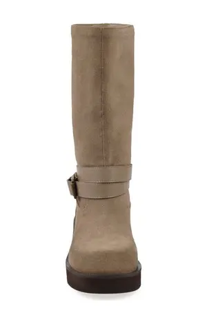 CANDIE'S Crib Block Heel Boot - Beige