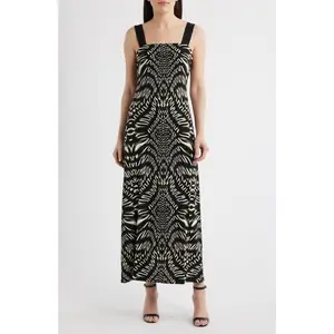 CONNECTED APPAREL Printed Maxi Dress - Olive