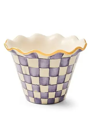 MACKENZIE-CHILDS Check Ceramic Garden Pot - Violet
