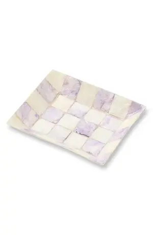 MACKENZIE-CHILDS Check Capiz Soap Dish - Violet