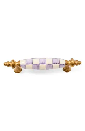 MACKENZIE-CHILDS Check Brass Drawer Pull - Violet