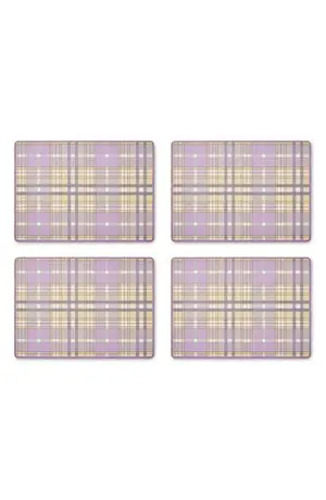 MACKENZIE-CHILDS Set Of 4 Tartan Check Cork Back Placemats - Violet