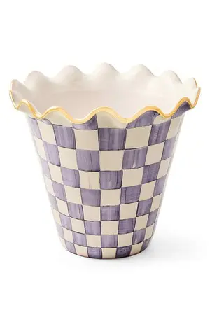MACKENZIE-CHILDS Check Jumbo Ceramic Garden Pot - Violet