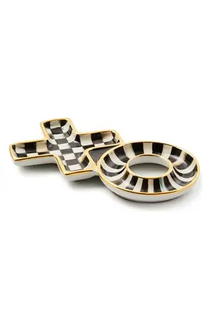 MACKENZIE-CHILDS Courtly Check Xo Dish - Black