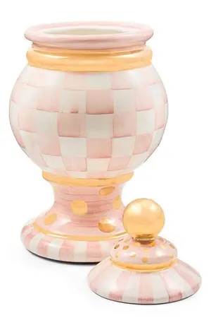 MACKENZIE-CHILDS Check Ceramic Globe Canister