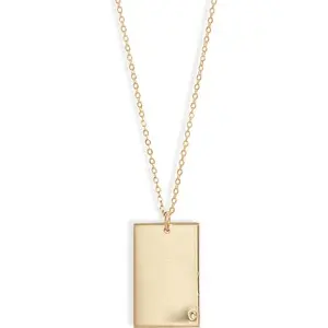 SET & STONES Goldie Initial Tag Pendant Necklace Gold/c