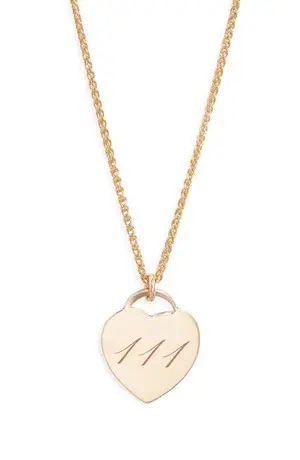 SET & STONES Angel Numbers Heart Pendant Necklace - Gold/111