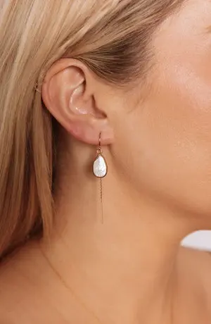 SET & STONES Carrie Baroque Pearl Ear Threaders