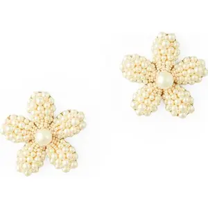 Deepa Gurnani Venetia Drop Earrings - Ivory