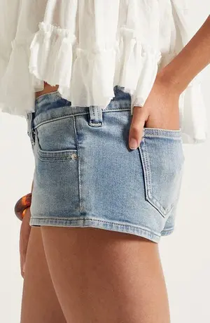 PACSUN Tatum Ultimate Micro Jean Shorts - Medium Indigo