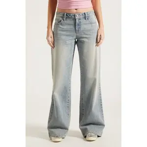 PACSUN Casey Low Rise Baggy Jeans - Medium Indigo