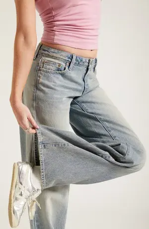 PACSUN Casey Low Rise Baggy Jeans - Medium Indigo