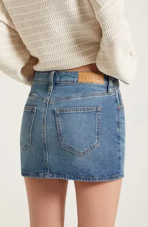 PACSUN Mid-rise Denim Miniskirt - Medium Indigo
