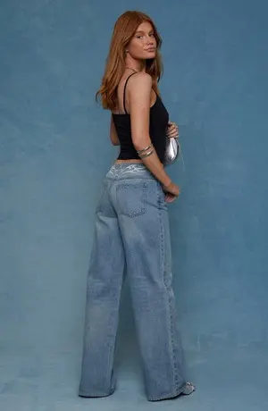 PACSUN Casey Low Rise Baggy Pants - Medium Indigo