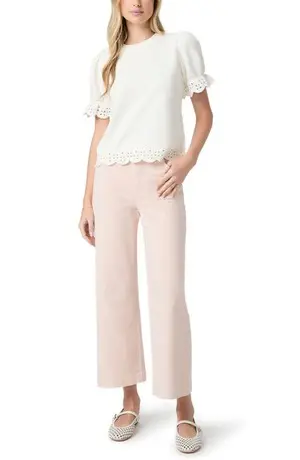 Paige Eyelet Trim Cotton Top