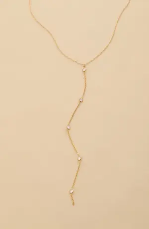 SET & STONES Faye Y Necklace With Cubic Zirconia