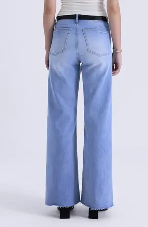 PISTOLA Penny Crop High-waist Wide-leg Jeans - Whisper