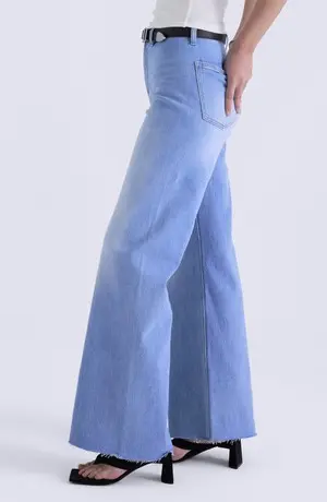 PISTOLA Penny Crop High-waist Wide-leg Jeans - Whisper