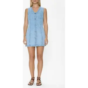 PISTOLA Carmel Button-up Denim Mini Dress