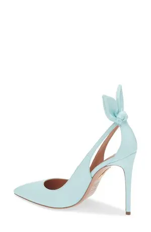 AQUAZZURA Bow Tie Pointed Toe Pump - Seabreeze