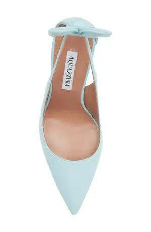 AQUAZZURA Bow Tie Pointed Toe Pump - Seabreeze
