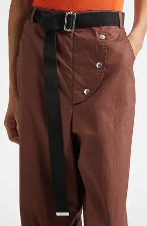 Plan C Belted Wide-leg Trousers