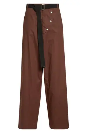 Plan C Belted Wide-leg Trousers