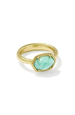 Kendra Scott Daphne Frame Amazonite Ring - Gold Teal Amazonite
