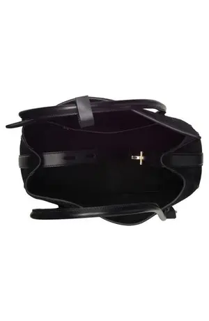 TOM FORD Medium Eclipse Suede Shoulder Bag - Black