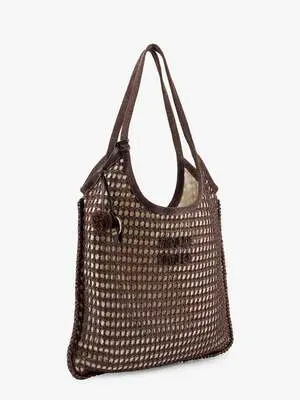 Miu Miu Crochet Mesh Shopping Bag - Brown