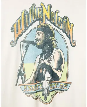 Junk Food Clothing Willie Nelson Abbott Texas Vintage Tee - Birch