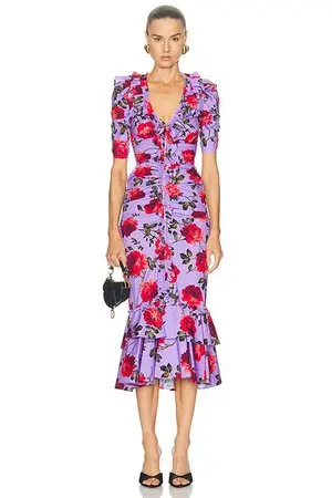 Carolina Herrera Floral Printed Midi Dress