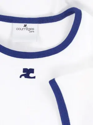COURREGES Signature Contrast T-shirt - White