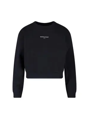 Maison Kitsuné Crewneck Sweatshirt With Logo - Black